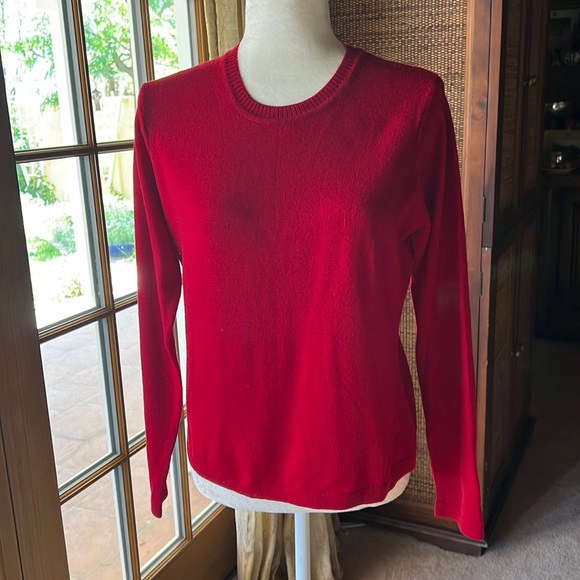 Linea Donna | Sweaters | Lines Donna Red Merino Wool Sweater | Poshmark